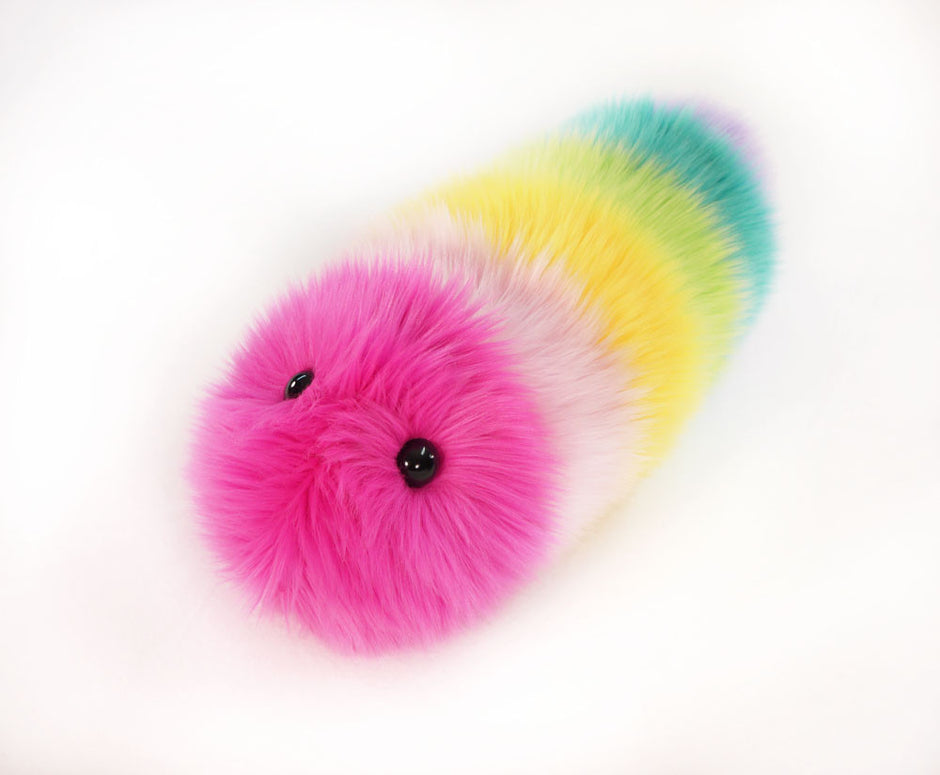 Girly Rainbow Snuggle Worm Stuffed Animal Plush Toy